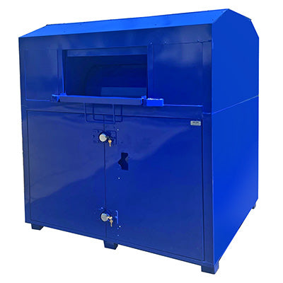 Large Double Door Clothing Collection Bin with Large Spring-Loaded Rot ...