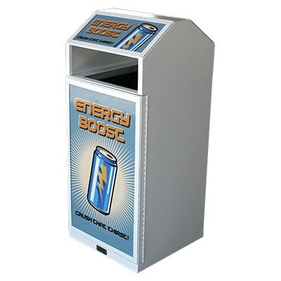 Outdoor Advertising Trash Can, Square, 36 Gallon - HS36OW-ADVERT – Securr™
