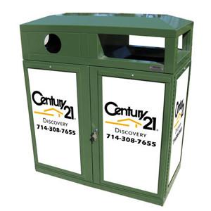 Outdoor Trash Can/Recycle Bin, Advertising Frames on Panels - 72 Gallon ...